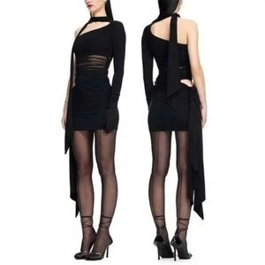 Mugler | Dresses | Mugler X Hm Knotdetail Oneshoulder Dress Size S New ...